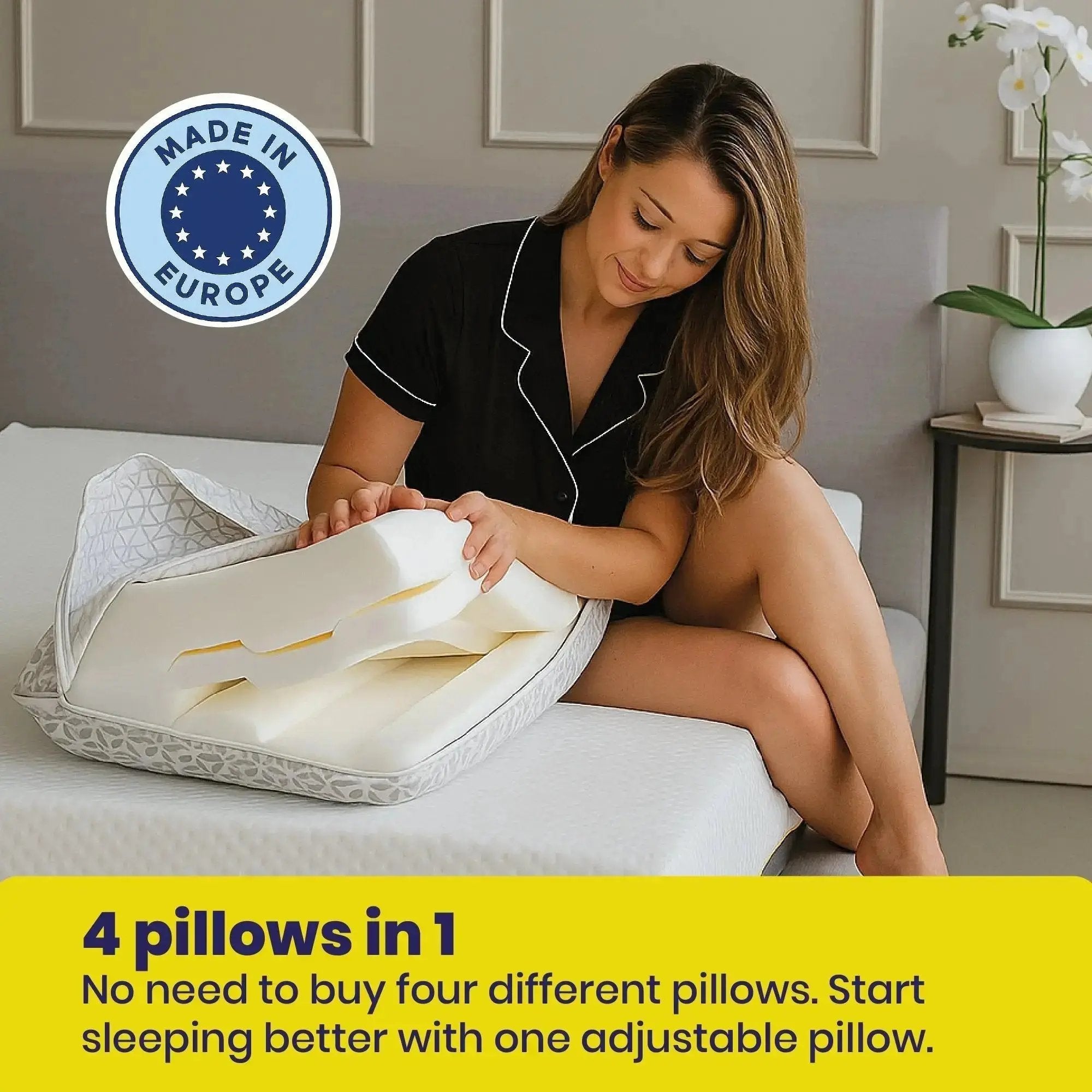 Buy Ergonomic Adjustable Memory foam pillow | Brightr Sleep Eclipse ...