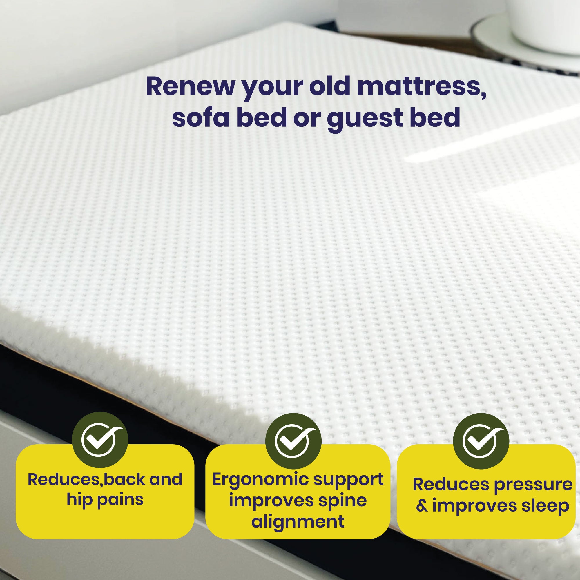 Brightr® Premium 2 in 1 Memory Foam mattress topper | Adjustable & Coo ...